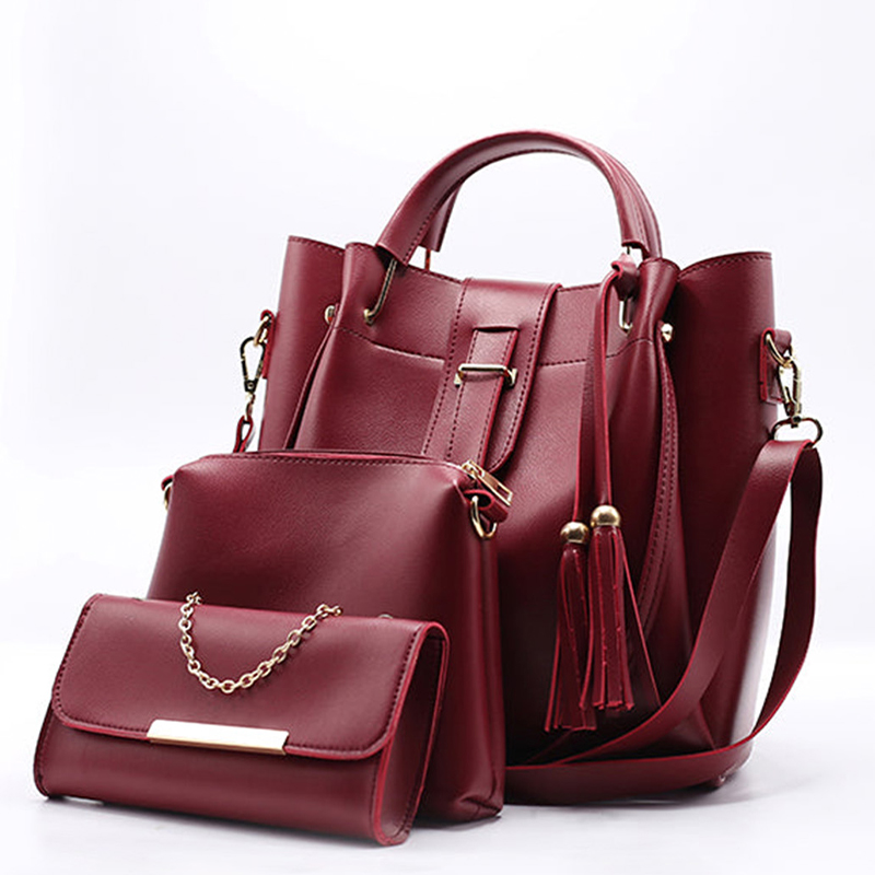 Buy Set Of 3 Maroon Handbags Online In Pakistan - PakistanCreates